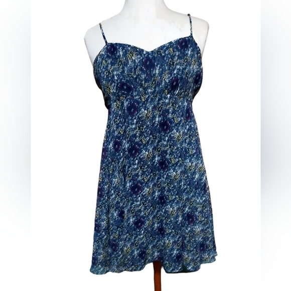 Pins & Needles | Dresses | Pins Needles 2 Mini Dress Tank Floral Blue ...